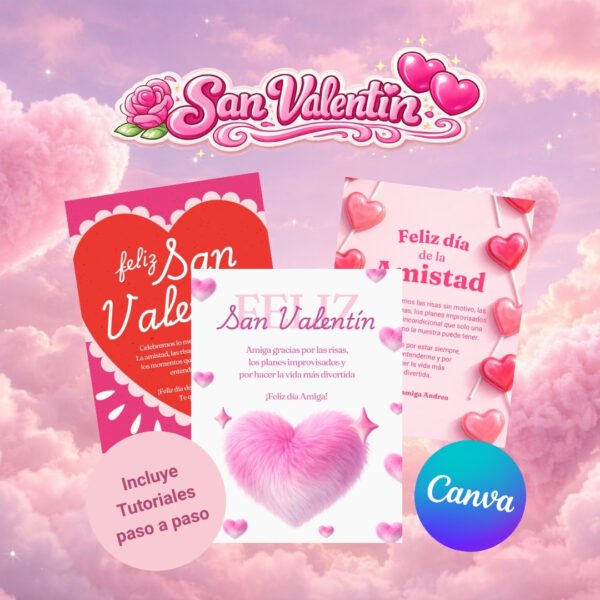 Plantillas Tarjetas San Valentín para Amigas | Editables en Canva ...